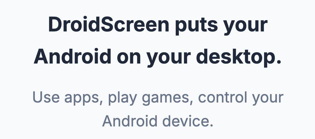DroidScreen - A Window to Your Android